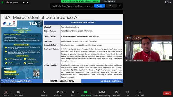 Sosialisasi DTS TSA 2022 | Unit Kerjasama Strategis