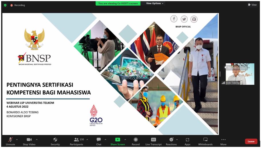 Webinar “Pentingnya Sertifikasi Profesi Untuk Mahasiswa Telkom University” | Unit Kerjasama ...